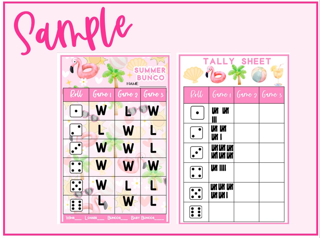 Summer BUNCO, Pool Party BUNCO, Bunco Night, Bunco Party, Summer Theme ...
