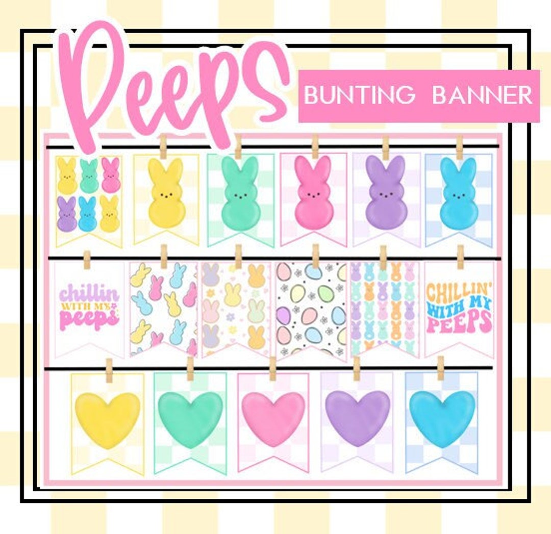 Peep Banner, Peeps, Easter Banner, Happy Easter, Spring Banner - Etsy