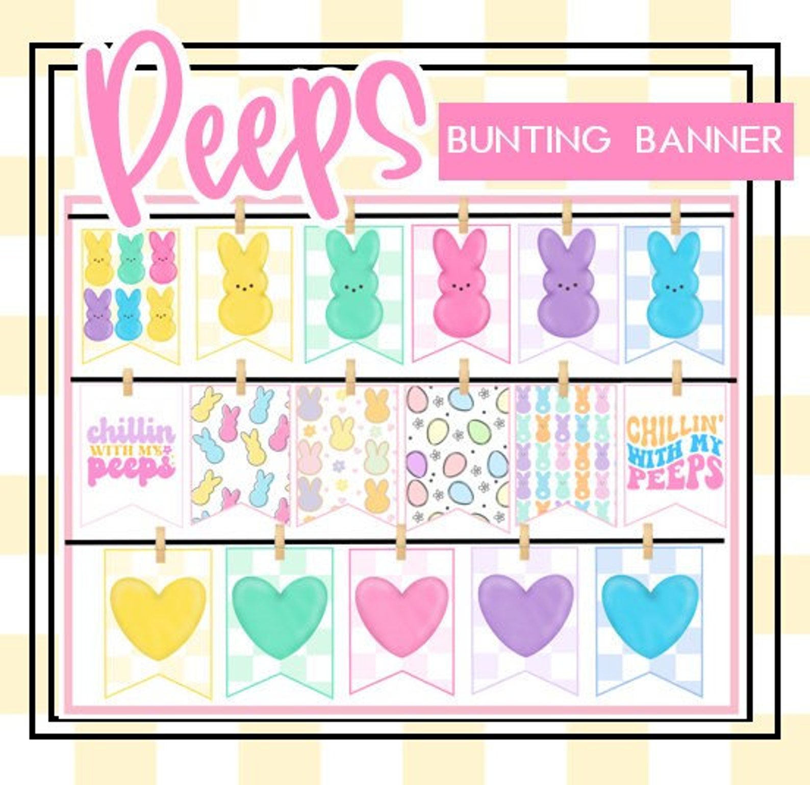 Peep Banner, Peeps, Easter Banner, Happy Easter, Spring Banner - Etsy