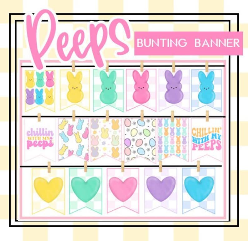 Peep Banner, Peeps, Easter Banner, Happy Easter, Spring Banner - Etsy
