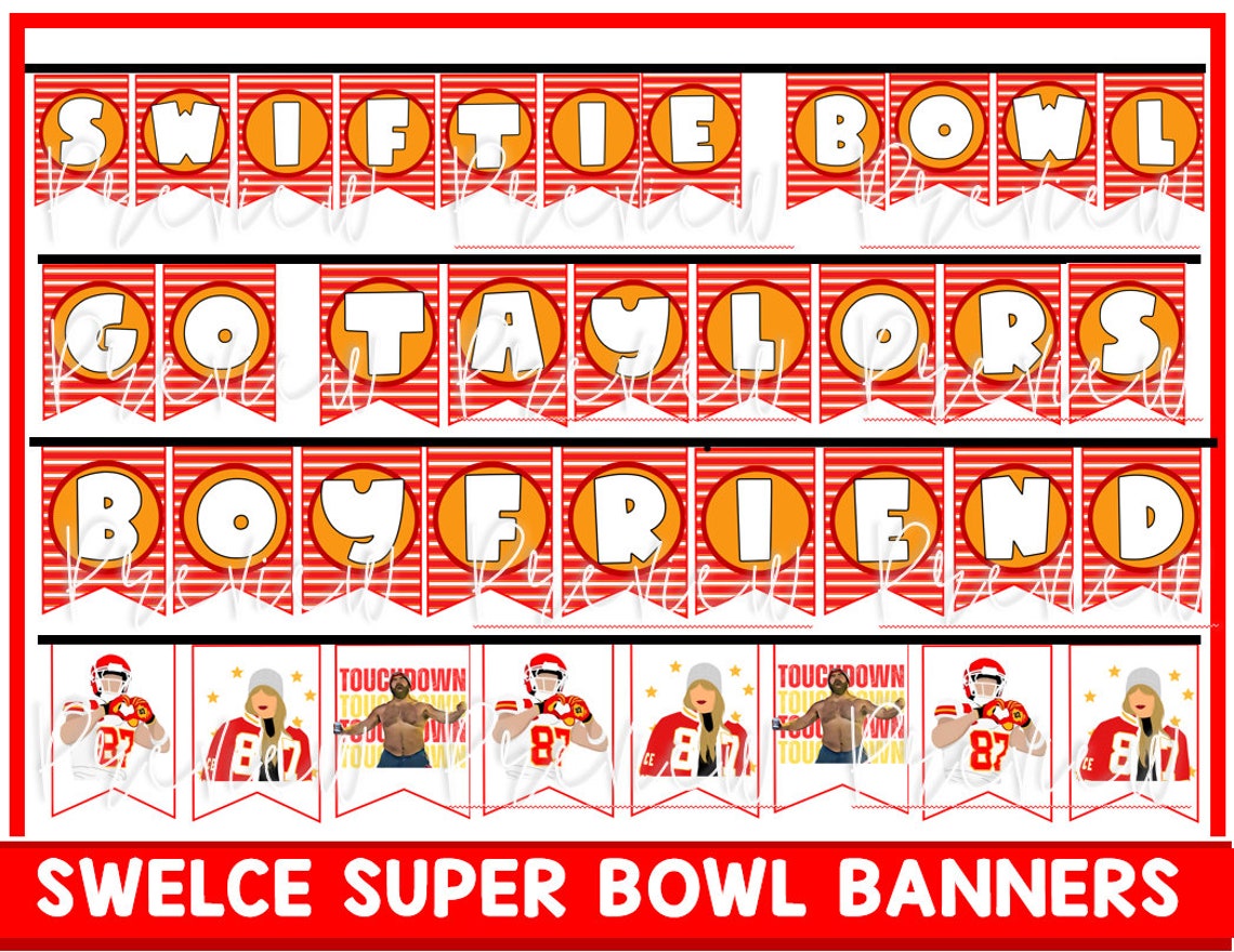 Taylor Swift Travis Kelce Banner, SWELCE Banner, Chiefs Banner, Super ...