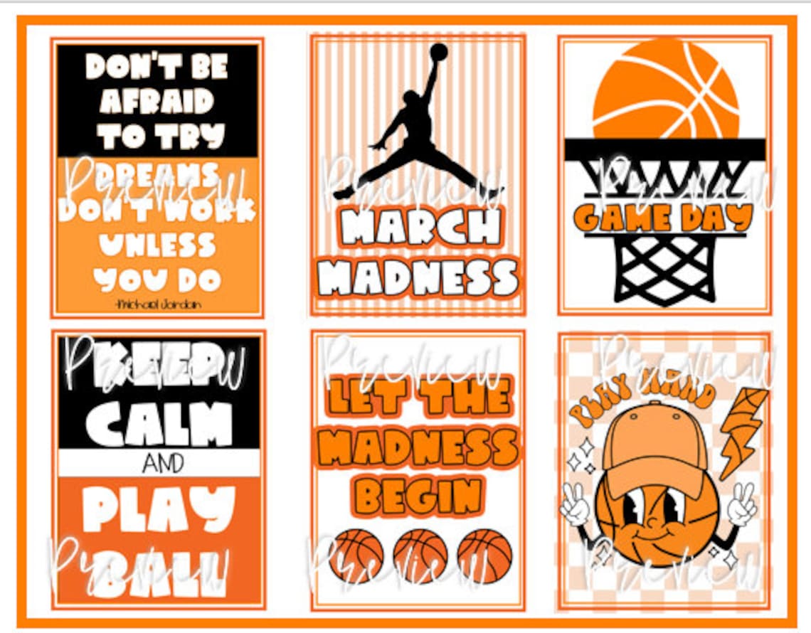 Basketball Banners, Basketball Posters, March Madness Themed Decor ...