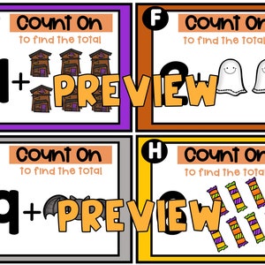 Halloween Count to Add Cards, Numbers 1-20 Count Activity, 1-15 ...