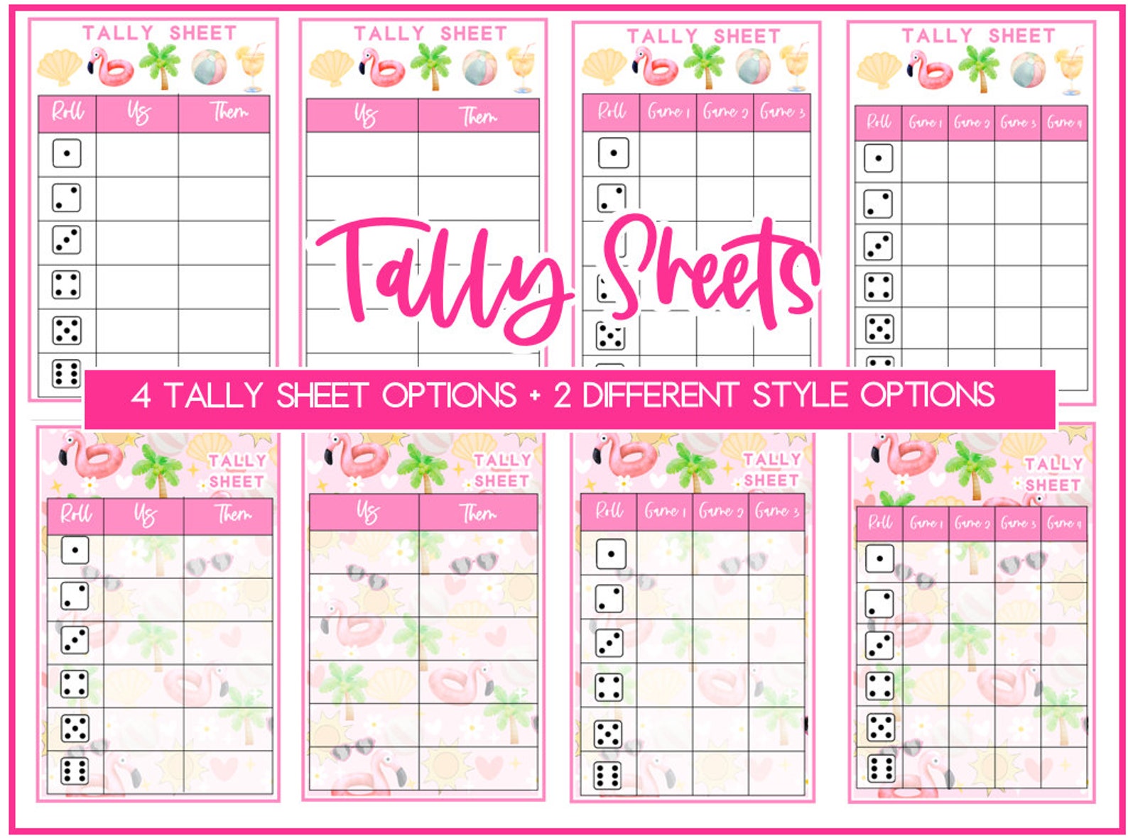 Summer BUNCO, Pool Party BUNCO, Bunco Night, Bunco Party, Summer Theme ...