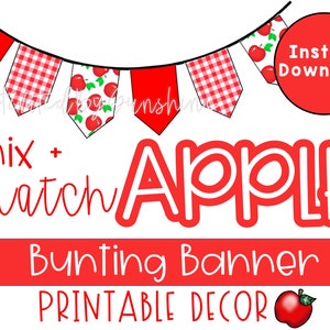 Apple Party Bunting Banner Digital Download Printable - Etsy