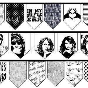 Taylor Swift Inspired Printable Black & White Party Banner, Tswift ...