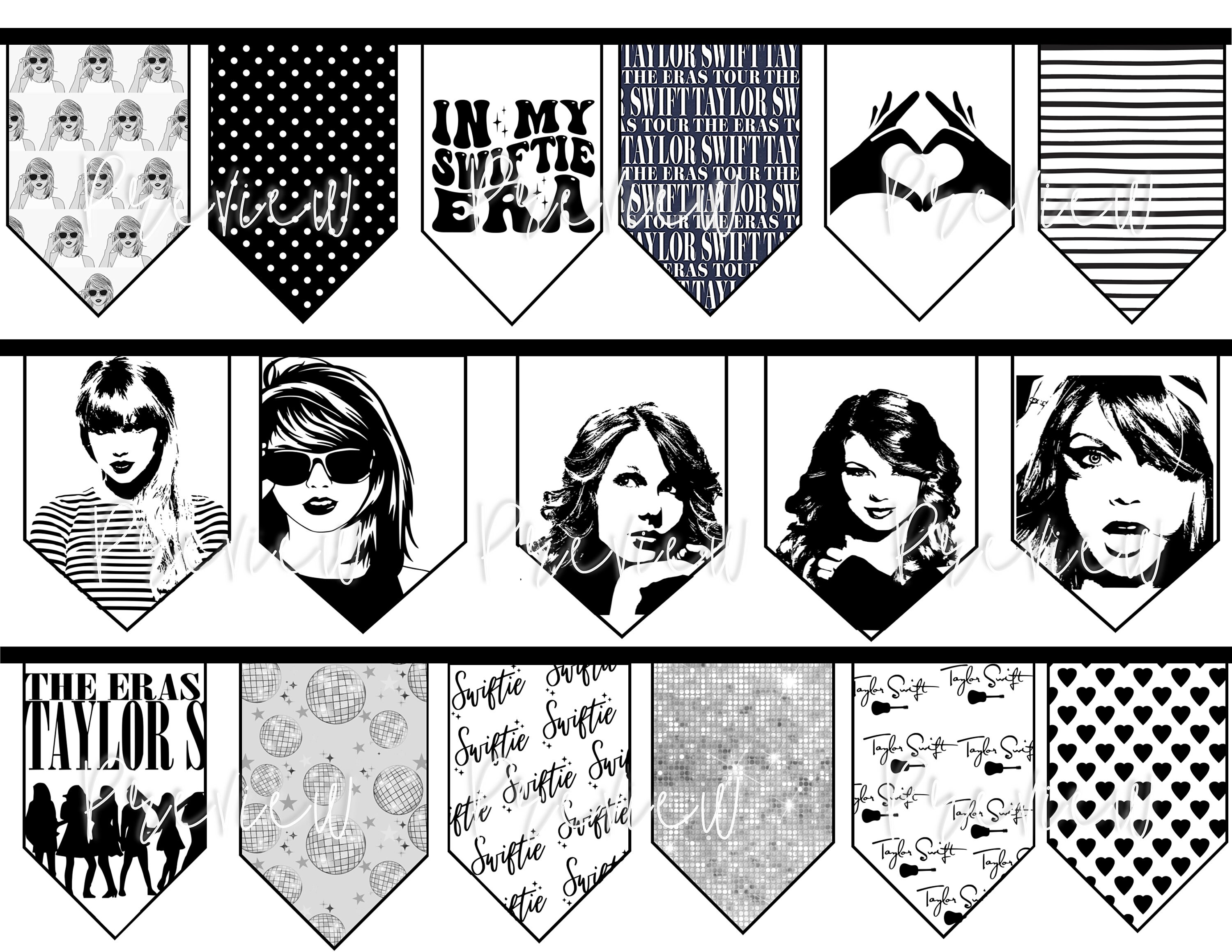 Taylor Swift Inspired Printable Black & White Party Banner - Etsy