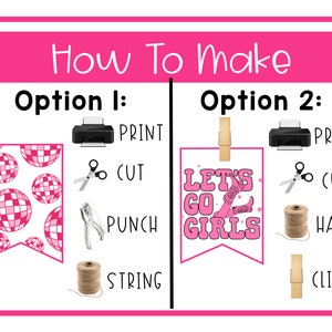 Cowgirl Disco Bunting Banner, Cowgirl Disco Theme, Let's Go Girls ...