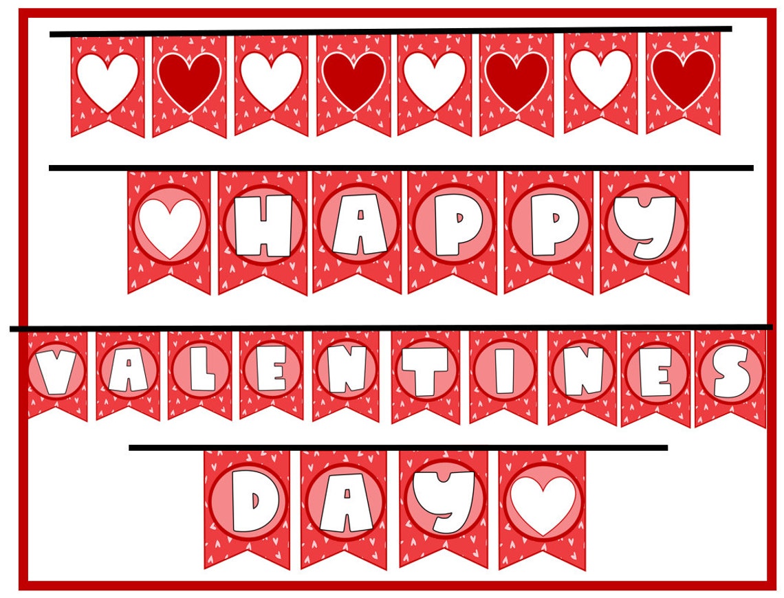 Valentine's Day Banner, Happy Valentine's Day, Valentine Banner ...