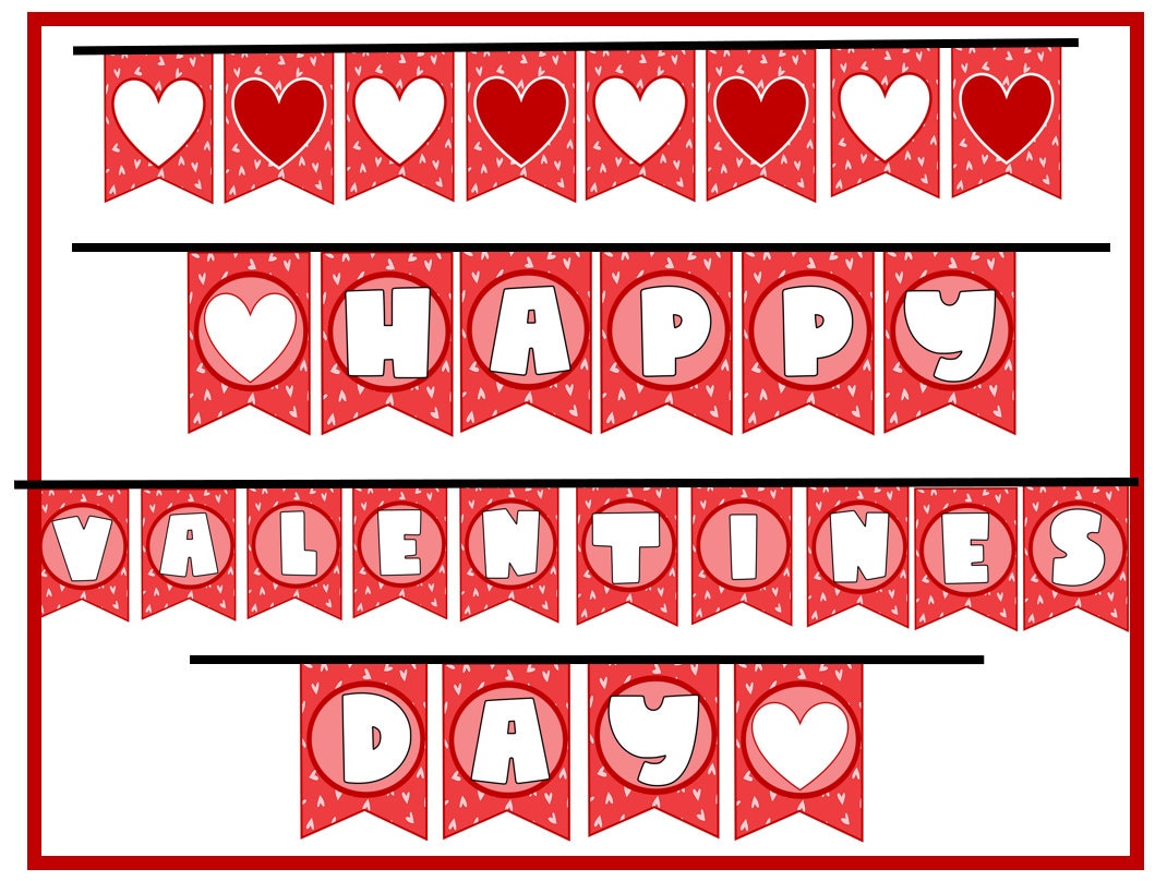 Valentine's Day Banner, Happy Valentine's Day, Valentine Banner ...