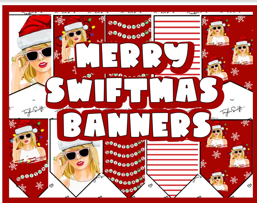 Swiftmas Banner, Merry Swiftmas, Taylor Swift Inspired Banner, Tswift ...