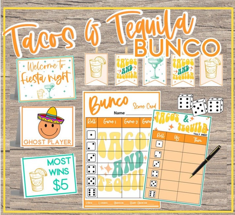 Tacos & Tequila Bunco, Fiesta Bunco, Cinco De Bunco, May Bunco - Etsy