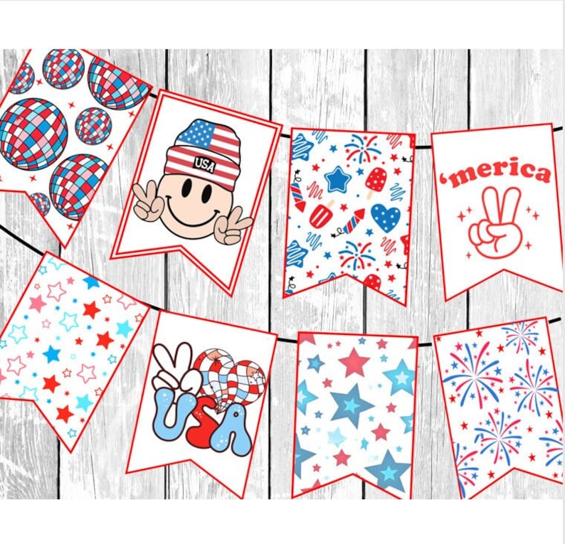 4th of July Printable Banner, Fourth of July Banner, Printable 4th of ...