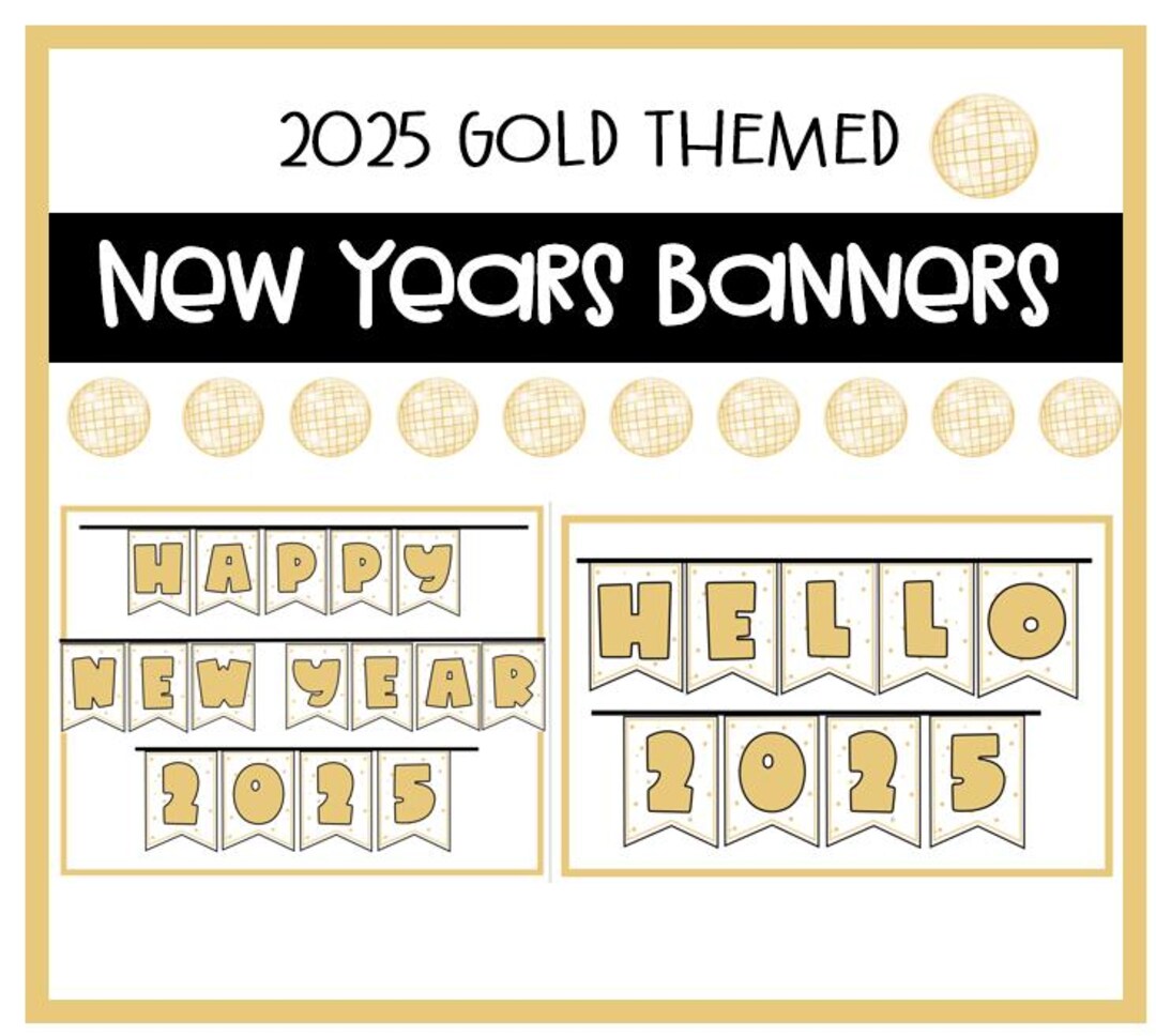 2025 New Year Banner, Bunting Banner, Happy New Year, New Years ...