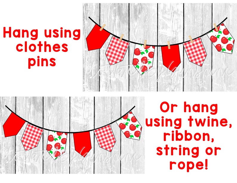 Apple Party Bunting Banner Digital Download Printable - Etsy