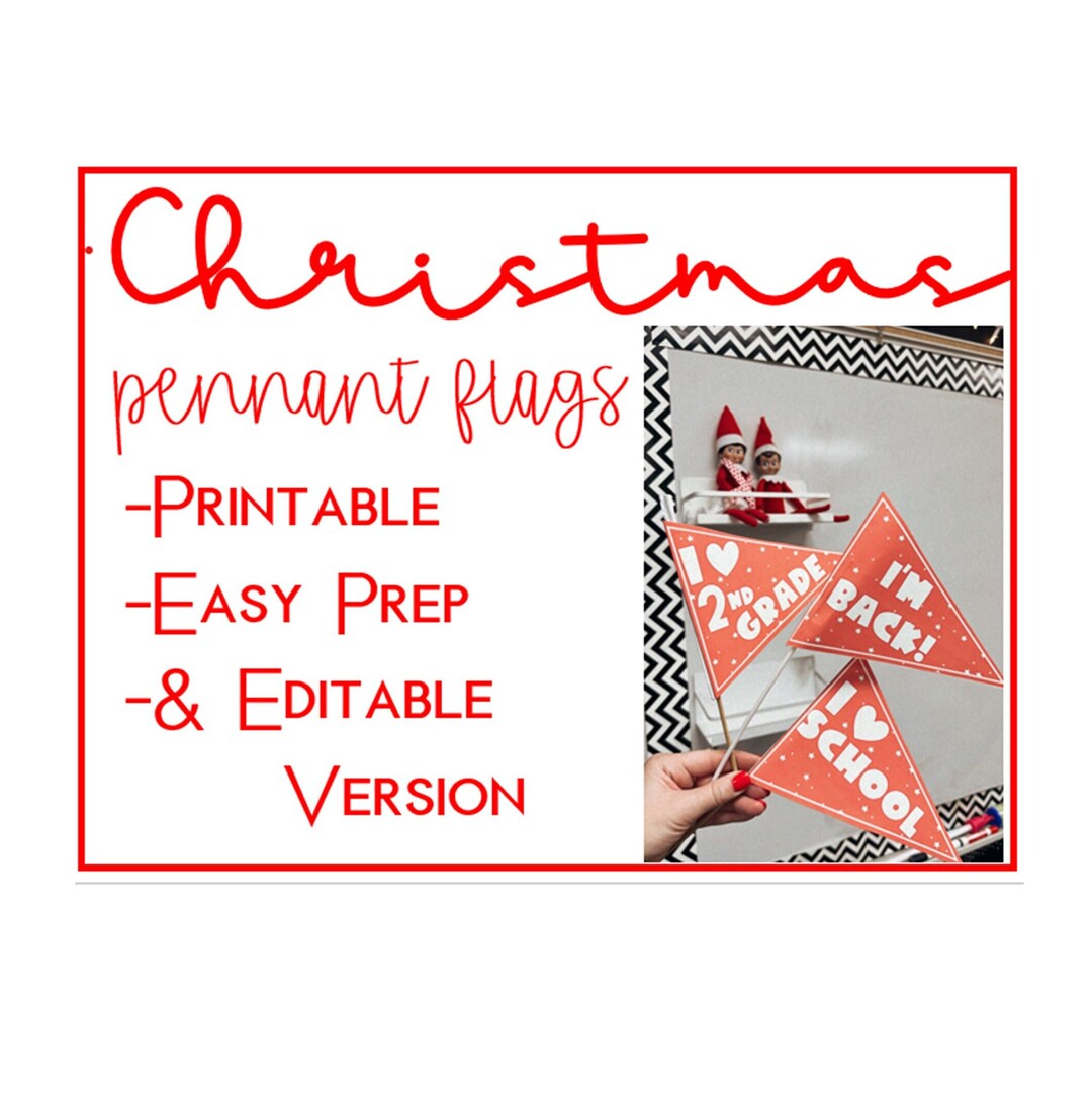 Elf Pennant Flags, Christmas Pennant Flags, Printable Flags - Etsy