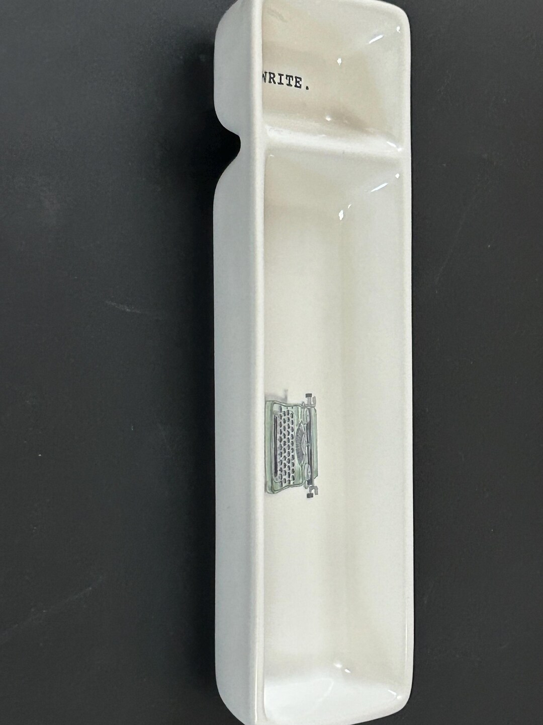 Rae Dunn Ceramic Desk Organizer: "write" Tray With Typewriter Graphic ...