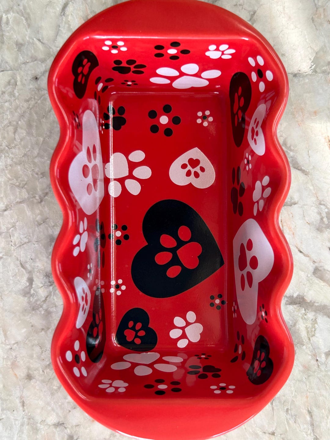 Temp-tations by Tara Ceramic Red Pawfetti Loaf Pan, 6 3/4", Oven ...