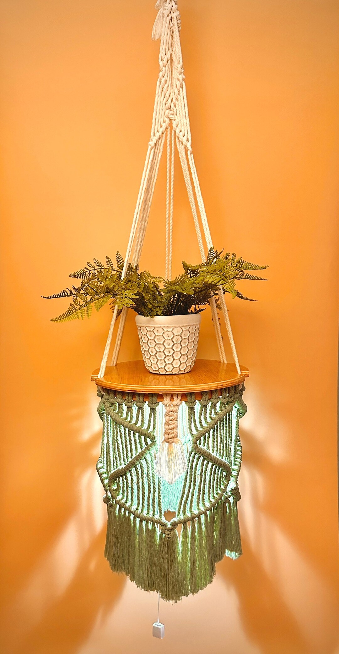 Zigzag Macrame Lamp / Lamps / Macrame Lamp / Indoor Lamp / Boho Decor ...