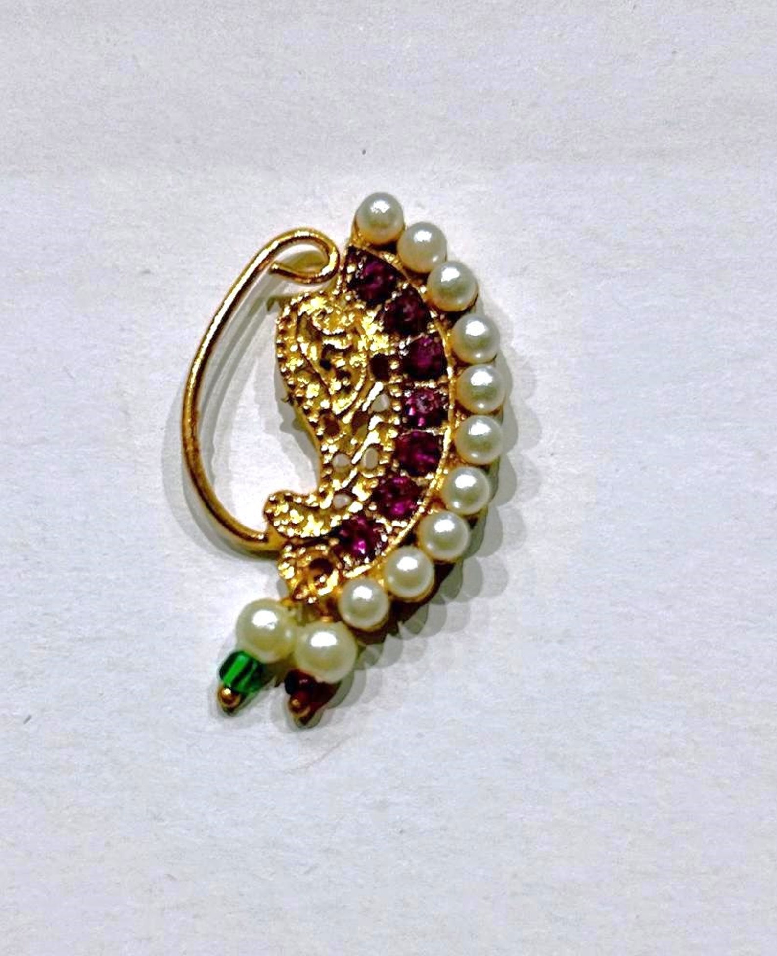 Diwali, Nose Ring, Nath , Non Piercing, Nose Cuff, Indian Wedding ...