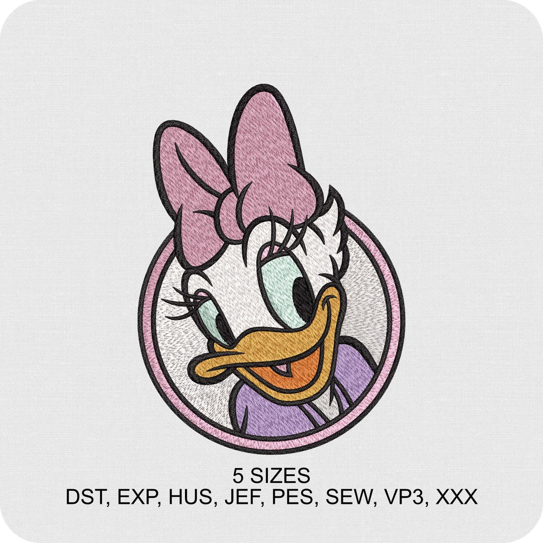Adorable Daisy Duck Machine Embroidery Design 5 Sizes Cute Daisy Duck ...