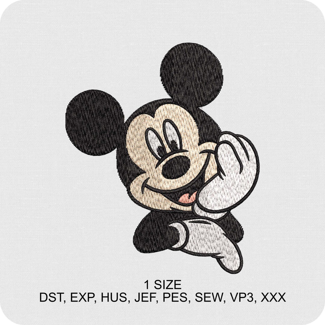 Mickey Mouse Face Machine Embroidery Design 1 Size Digital Embroidery ...