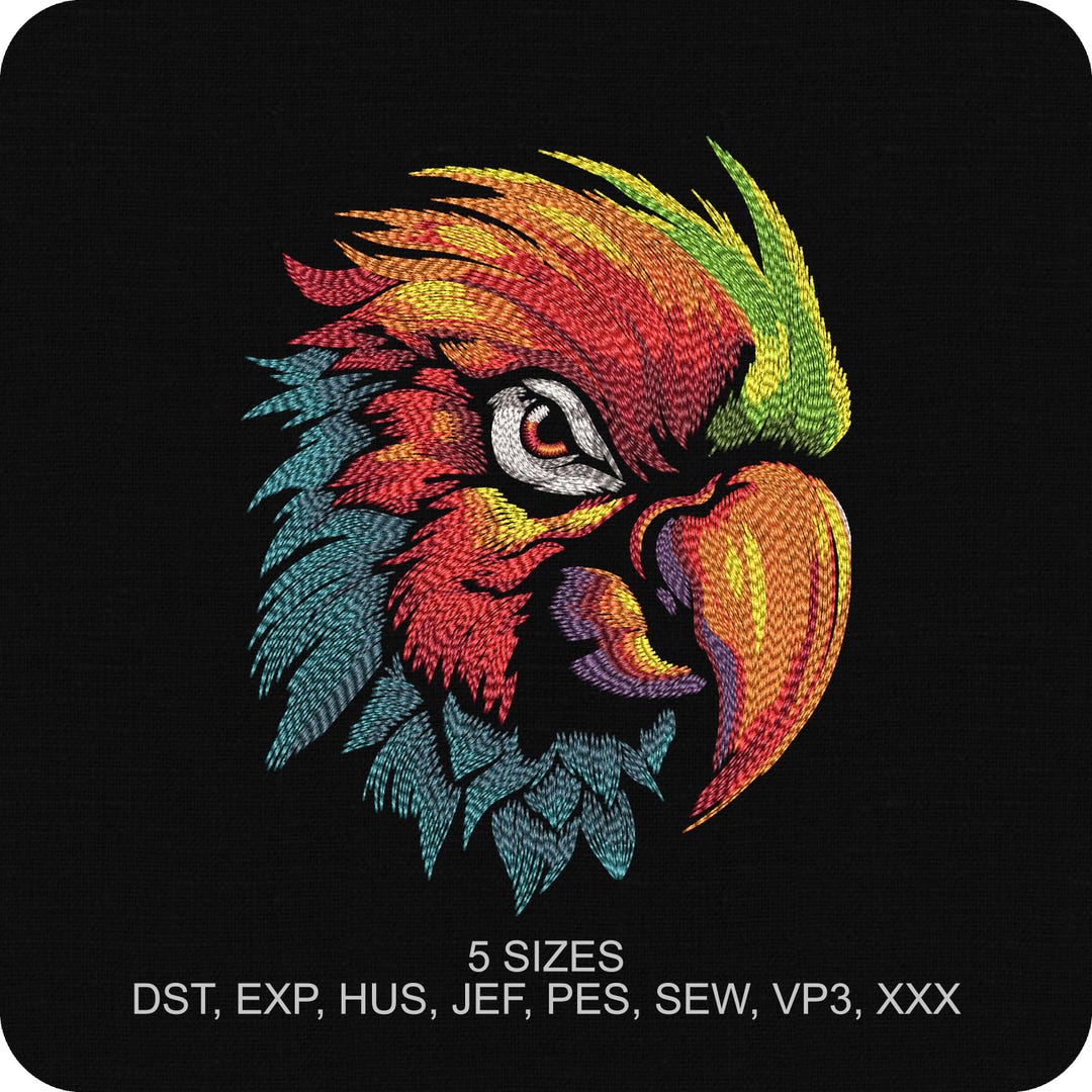 Bird Parrot Machine Embroidery Design 5 Sizes Digital Embroidery File ...