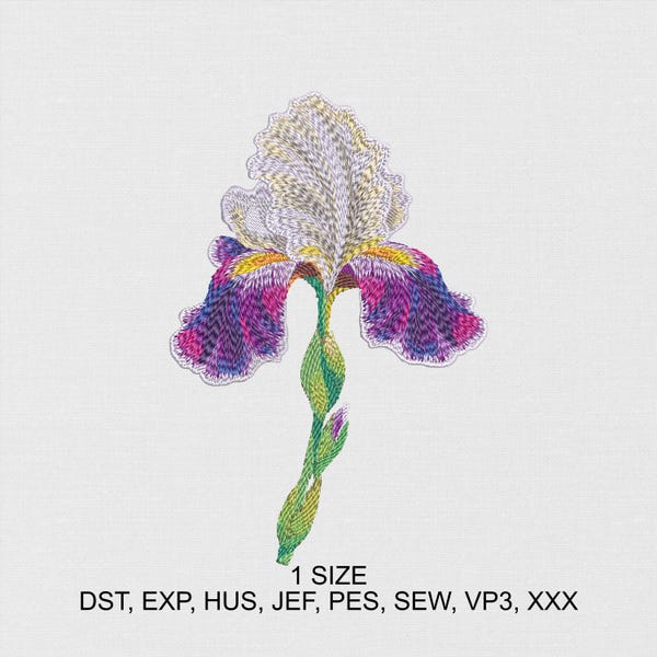 Iris Embroidery - Etsy