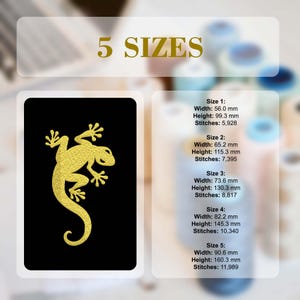 Lizard Machine Embroidery Design 5 Sizes Lizard Digital Embroidery File ...
