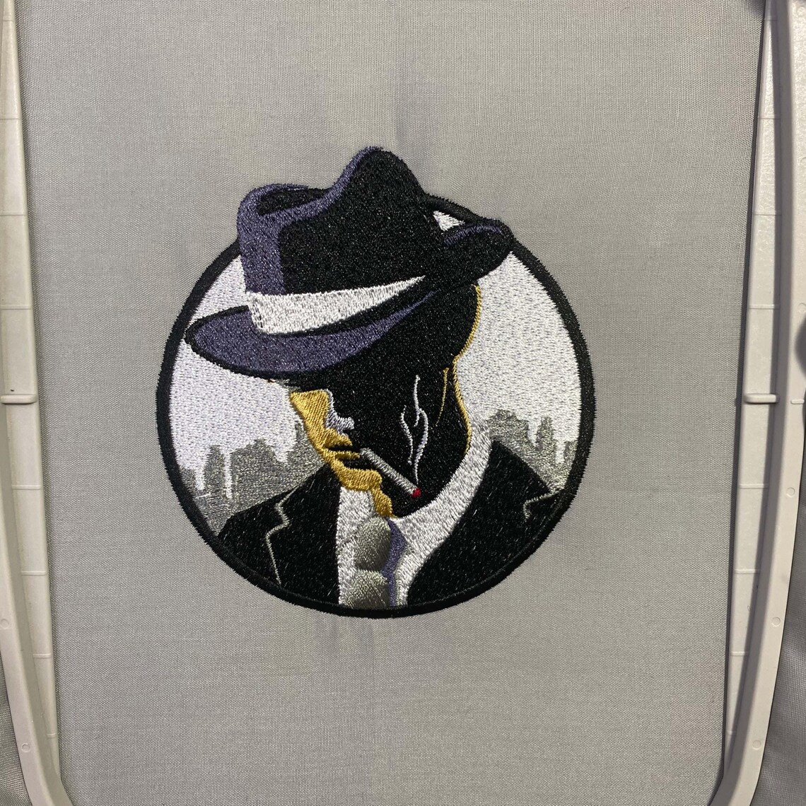 Gangster in Black Hat Machine Embroidery Design - 1 Size - Digital ...