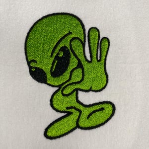 Cute Green Alien Machine Embroidery Design - 3 Sizes - Digital ...