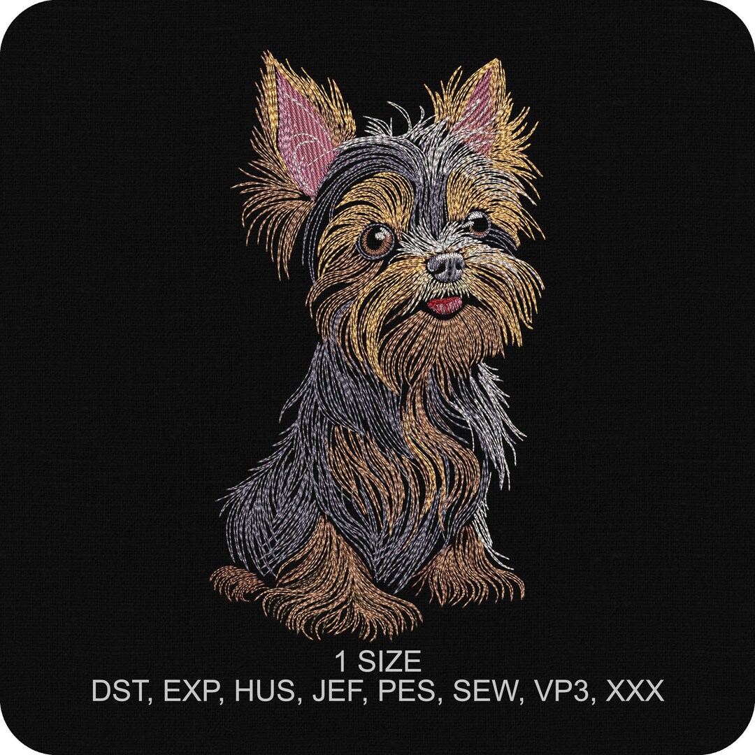 Sweet Yorkshire Terrier Dog Machine Embroidery Design 1 Size Digital ...