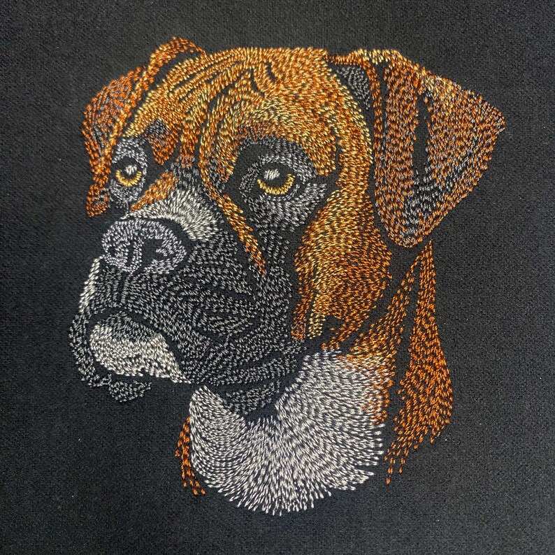 Boxer Dog Embroidery Design – Realistic Pet Portrait, 6 Sizes, Instant ...
