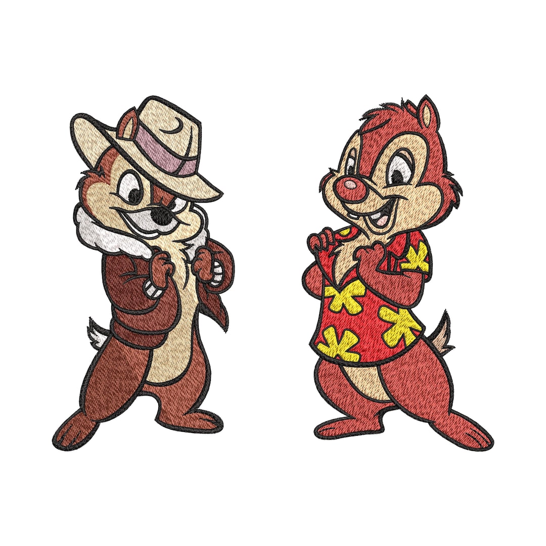 Adorable Chipmunks Chip and Dale Machine Embroidery Design 3 Designs 3 ...