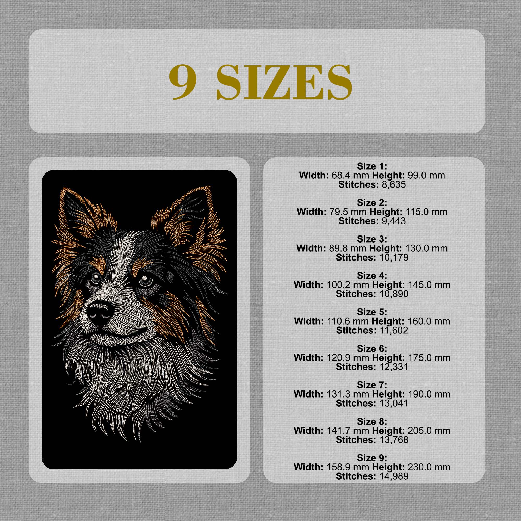 Border Collie Embroidery Design | Dog Portrait Machine Embroidery File ...