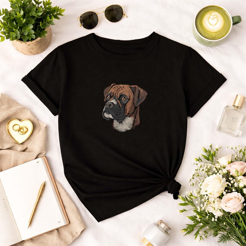 Boxer Dog Embroidery Design – Realistic Pet Portrait, 6 Sizes, Instant ...