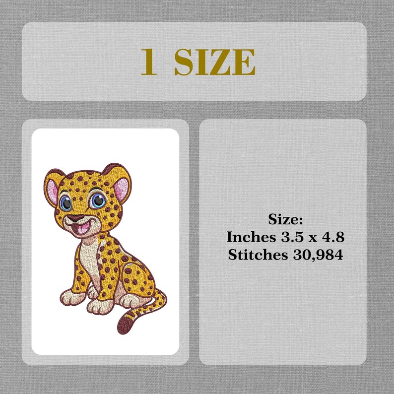 Leopard Embroidery Design – Cheetah Applique (digital File - Etsy