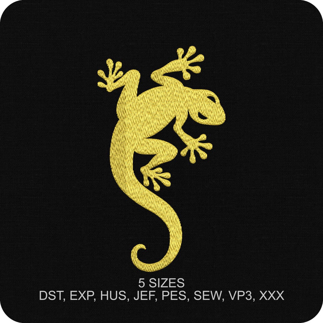 Lizard Machine Embroidery Design 5 Sizes Lizard Digital Embroidery File ...