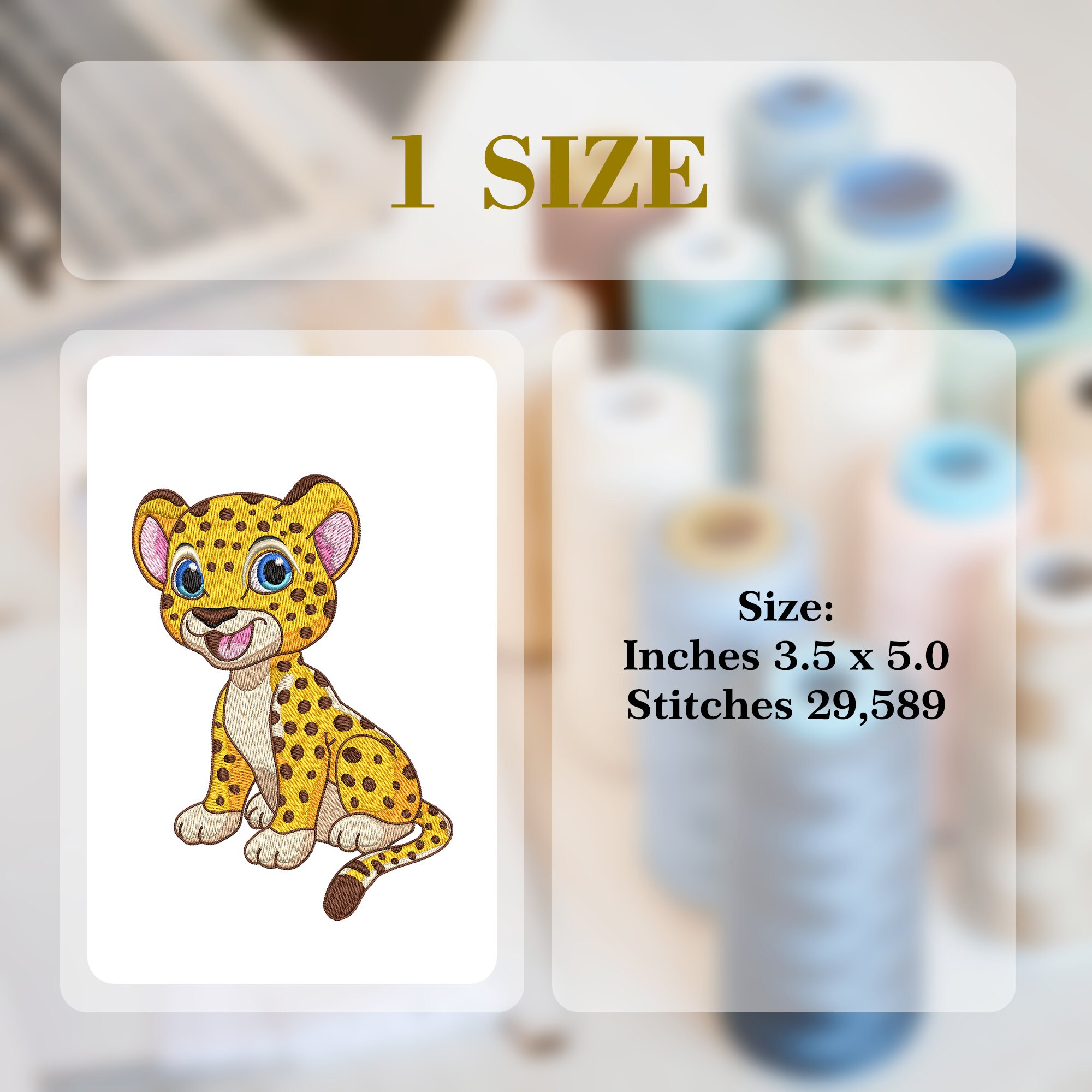 Baby Leopard Embroidery Design, Machine Embroidery Design, Digital ...