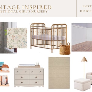 Vintage Inspired Transitional Girls Nursery | Instant Downloadable ...