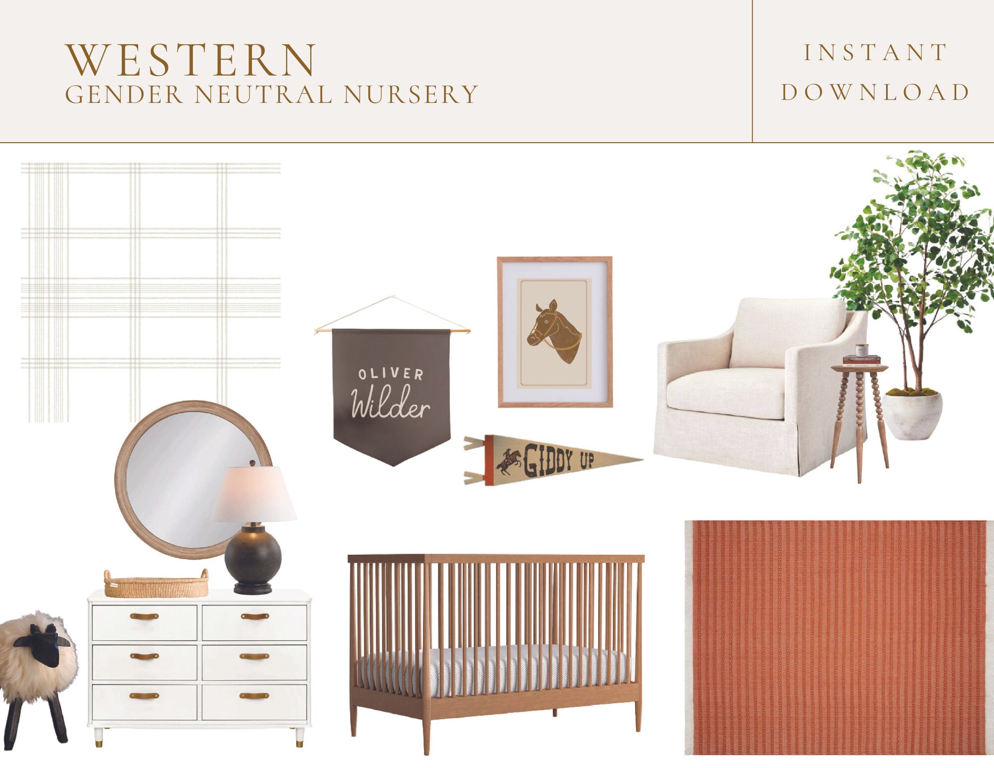 Western Themed Gender Neutral Nursery | Instant Downloadable Nursery ...