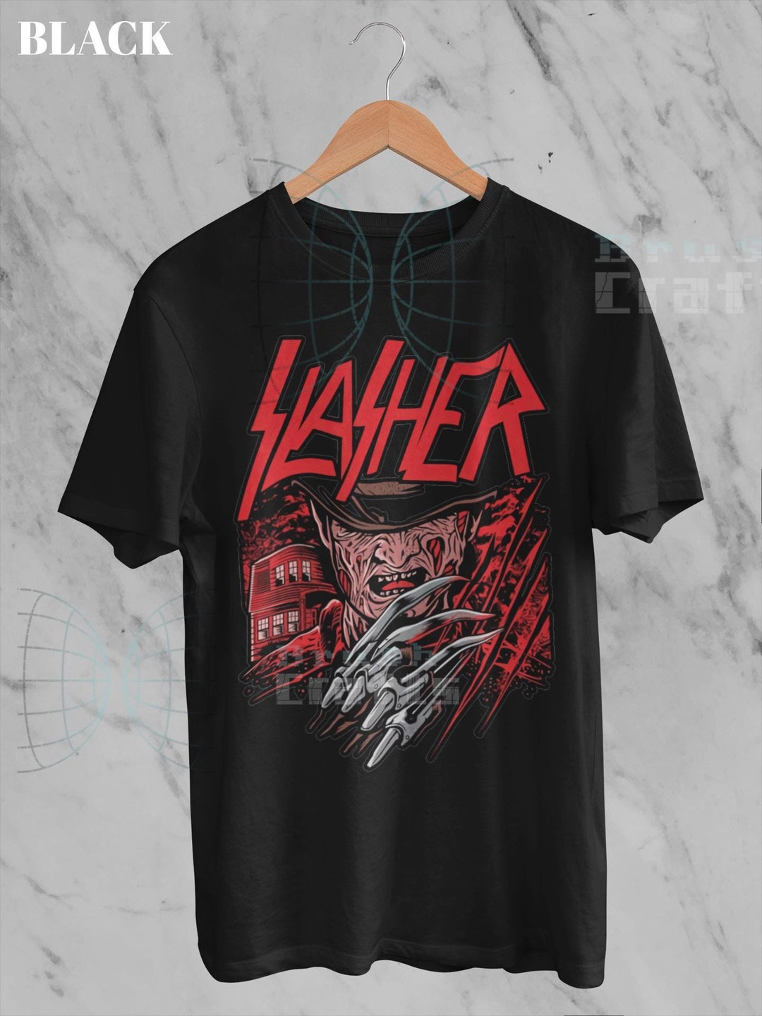 Bold Slasher Horror Movie T-shirt Freddy Krueger Nightmare Graphic Tee ...