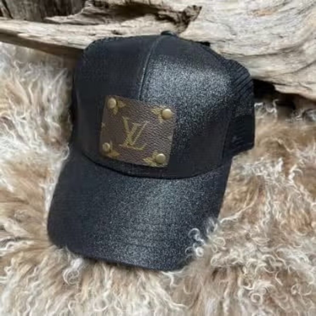 Womens Ball Cap Black Glitter Made With Fabric , Leather ,old Louis V ...