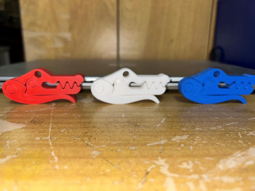 4 Pk Gator Clips – 3D Printed Gator Head Chip Clips – Snack Bag Clips ...