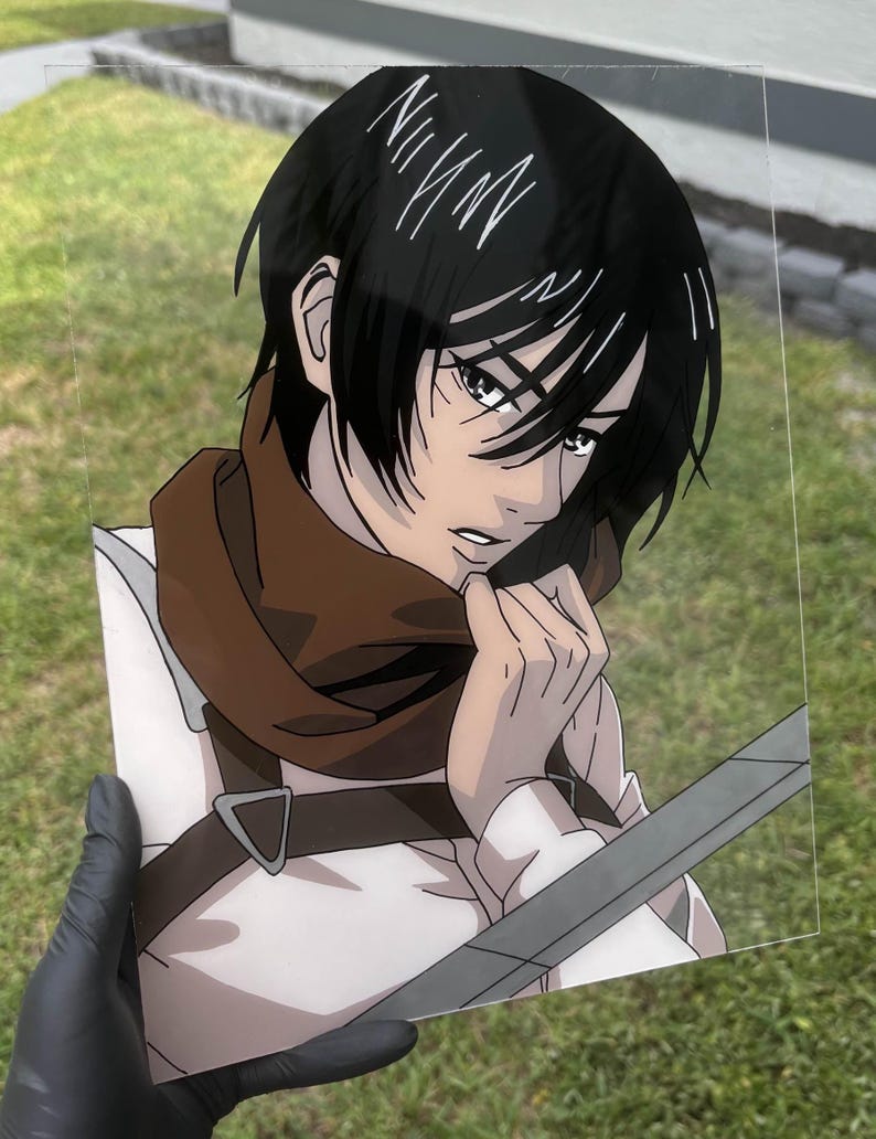 Eren Yeager and Mikasa Ackerman AOT Matching Anime Glass Paintings 8.5 ...