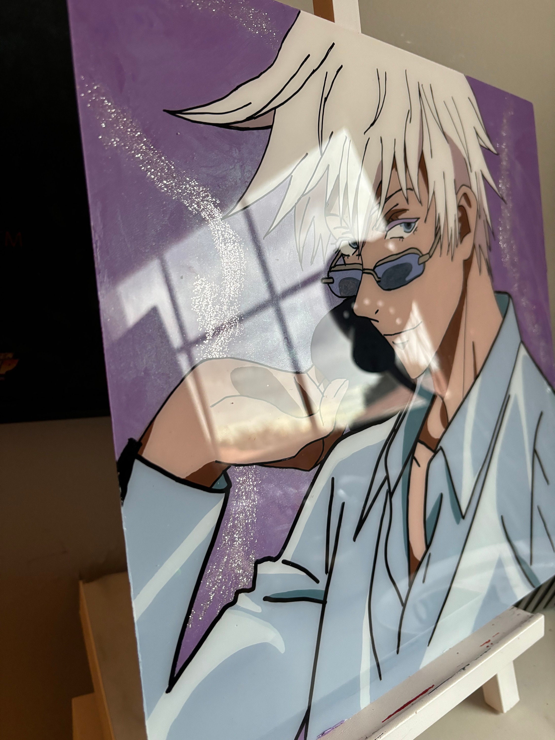 Flawless Gojo Satoru 12x12 JJK Anime Glass Painting - Etsy