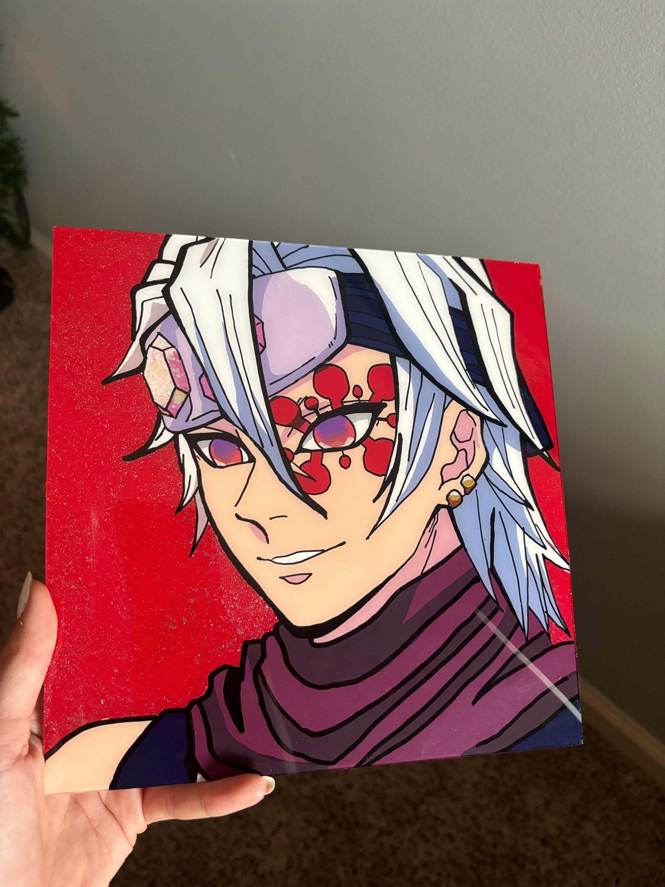Glitter Tengen Uzui DS Anime Glass Painting - Etsy