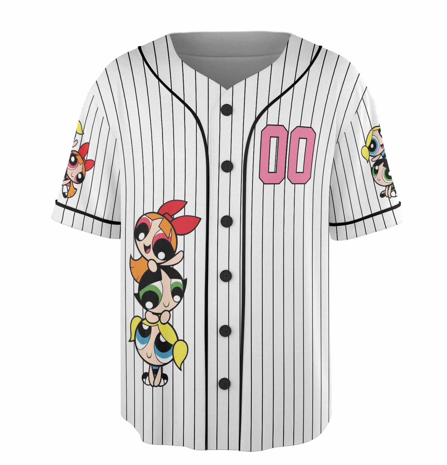 Custom the Powerpuff Girls Baseball Jersey, Buttercup Baseball Jersey ...