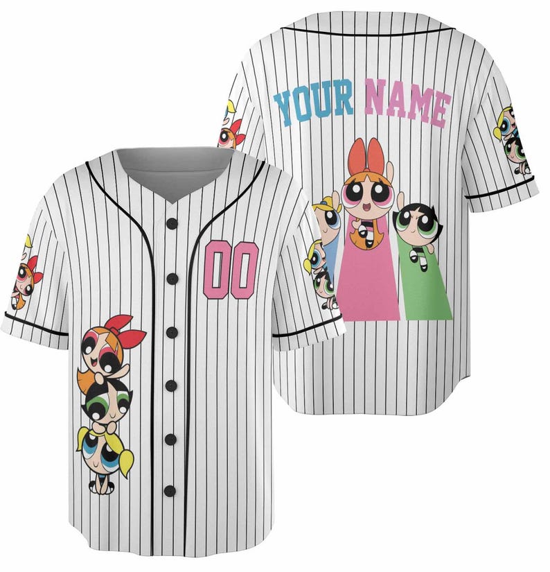 Custom the Powerpuff Girls Baseball Jersey, Buttercup Baseball Jersey ...