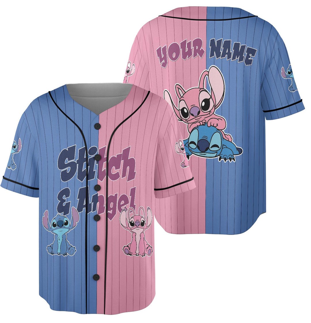 Custom Two Color Jersey Stitch and Angel Blue Pink Family Matching ...